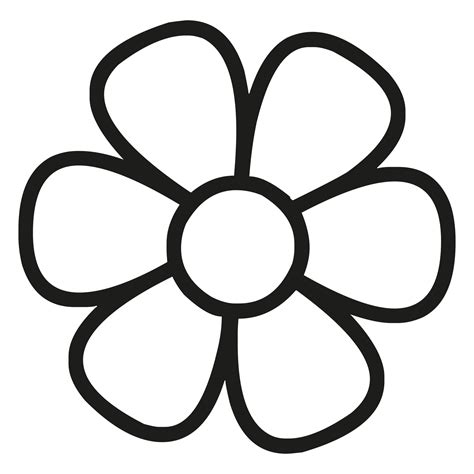 Contorno De Flor De 6 Pétalos