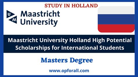 Maastricht University Holland High Potential Scholarships For