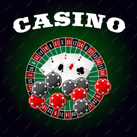 Ícone De Cassino Com Quatro Ases Fichas E Roleta Vetor Premium