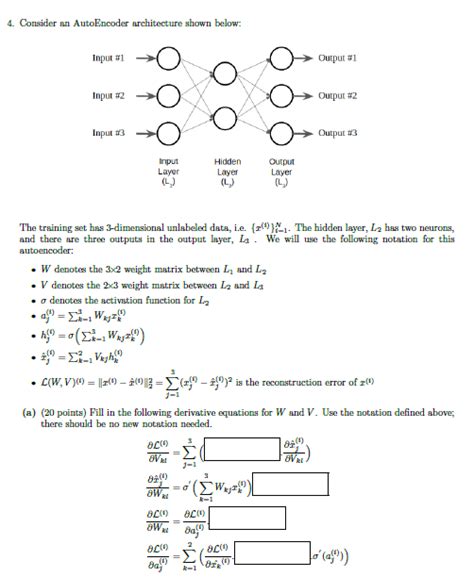 Solved 4 Consider An Autoencoder Architecture Shown Below
