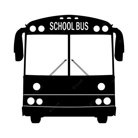 Premium Vector Front View Modern School Bus Silhouette