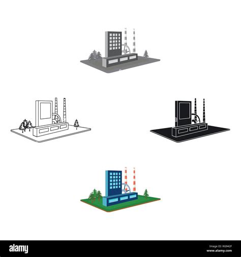 Processing Factory Factory And Industry Single Icon In Cartoon Style Isometric Vector Symbol