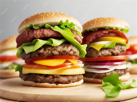 Premium Ai Image Horizontal Blur Wallpaper With American Hamburger