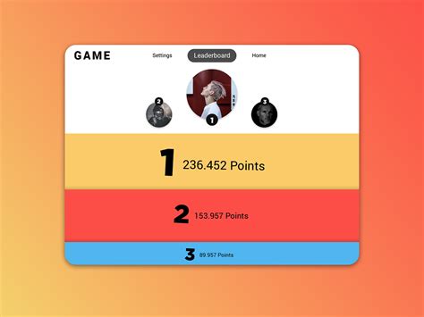daily ui challenge 017 [leaderboard] on behance