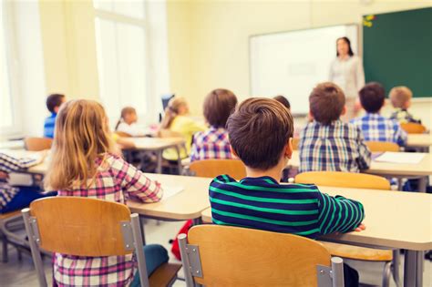 School Classroom With Students