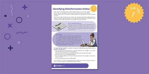 Top Tips For Identifying Misinformation Online Poster Pshe