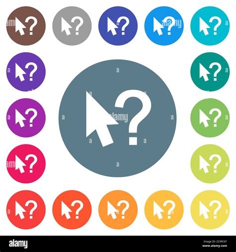 help cursor flat white icons on round color backgrounds 17 background