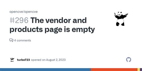 The Vendor And Products Page Is Empty Issue 296 Opencve Opencve