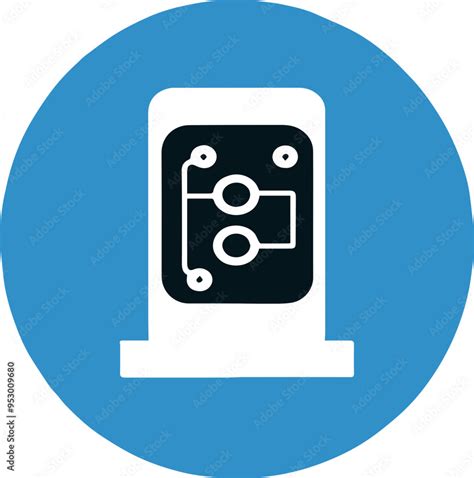 Poster 컴퓨터 칩과 연결 아이콘 디지털 기술 및 데이터 처리 Wall Art Ukposters