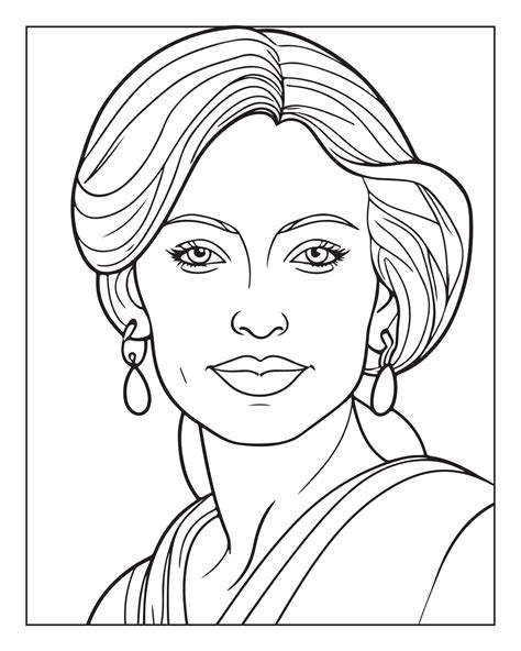 A Cute Women Illustration Girls Coloring Pages Beautiful Lady Black