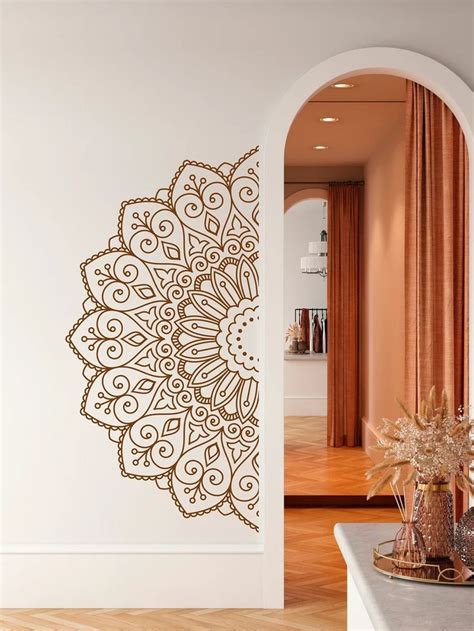 Mandala Wall Art Decal Mandala In Half Wall Sticker Mandala Headboard