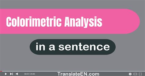 Use Colorimetric Analysis In A Sentence
