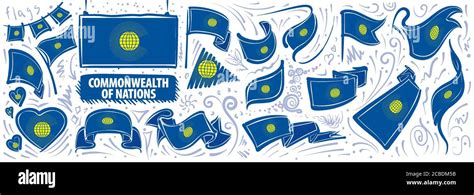 Vector Set Of The National Flag Of Commonwealth Of Nations Stock Vector