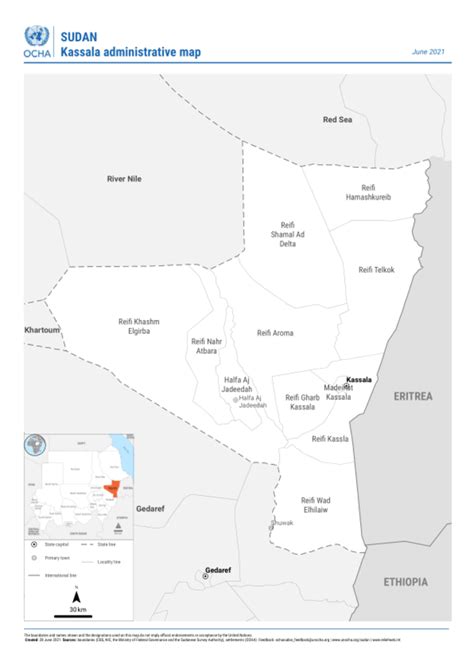 Sudan Kassala Administrative Map June 2021 Sudan Reliefweb