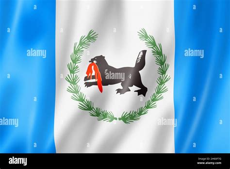 Irkutsk state - Oblast - flag, Russia waving banner collection. 3D ...