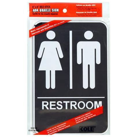 Hillman 9 In X 6 In Unisex Restroom Sign Restroom Sign Plaque Sign
