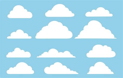 Premium Vector Set Of Clouds Icons In The Sky Collection Of Various