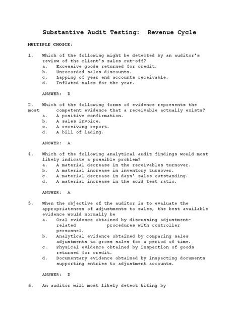 Substantive Audit Testing Comp Pdf