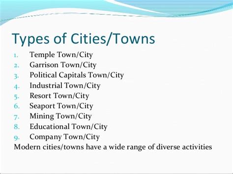 Different Types Of Cities Pdf The Sizes And Types Of Cities Lnmde