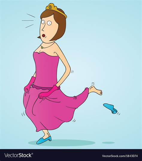 Cinderella Running Royalty Free Vector Image Vectorstock