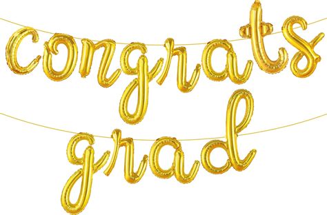 Amazon KatchOn Gold Congrats Grad Balloons Script 16 Inch