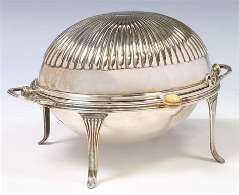 English Atkin Brothers Silverplate Roll Top Serving Dish Sold At