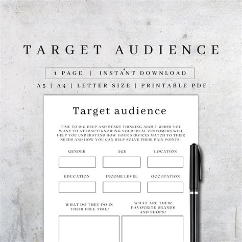 Target Audience Worksheet Artofit