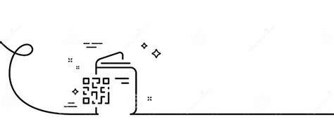 Qr Code Line Icon Scan Barcode Sign Continuous Line With Curl Vector