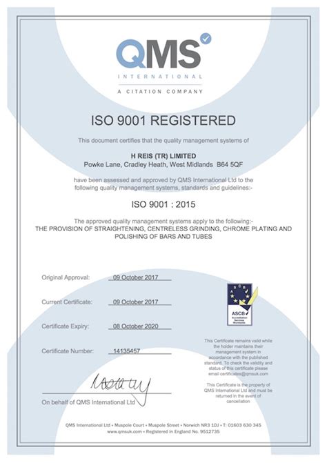 Iso 9001 Certified Reis Chrome