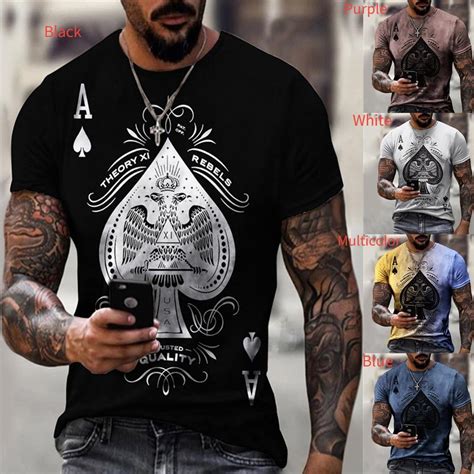 Buy Spades A T Shirt Mens Personality Casual Street Fashion 3d Digital
