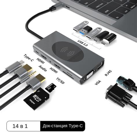 Док-станция Type-c usb многофункциональный концентратор USB3.0HDMI HD ...