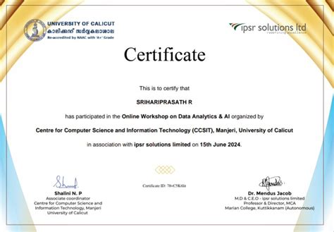 Sri Hari Prasath R On Linkedin Workshop