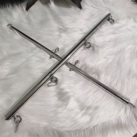 Removable Metal Leg Spreader Bar Wrist Ankle Cuffs Handcuffs Rod Slave
