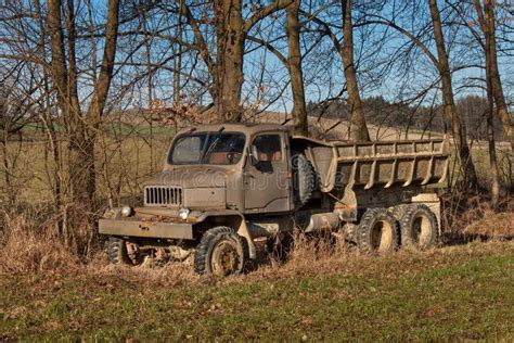 Old Rusty Czech Military Truck Abandoned Rusty Car Lorry And