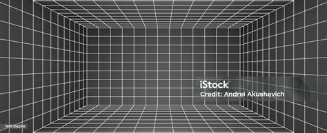 3d는 검은 배경에 흰색 와이어 프레임 방을 렌더링합니다 미래 지향적인 레이저 그리드 관점 복고풍 공상 과학 매트릭스 라인 인테리어 추상적인 기하학적 사각형 메쉬 패턴 가상