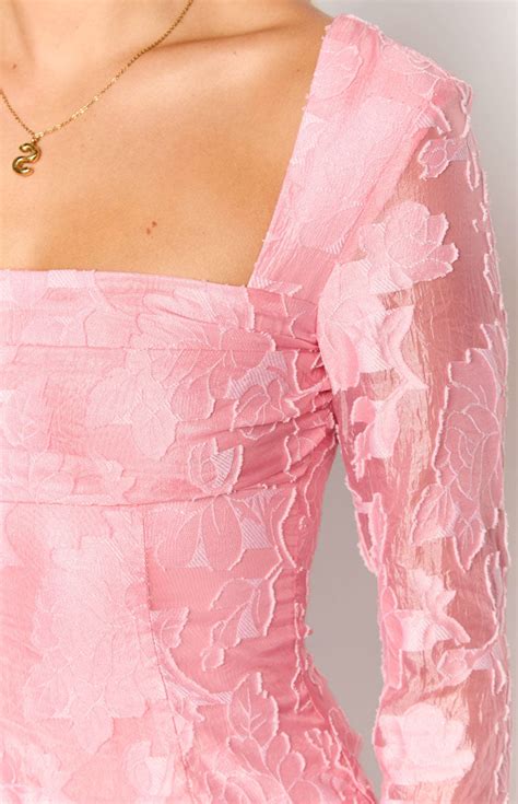 Iggy Pink Floral Long Sleeve Mini Dress Beginning Boutique