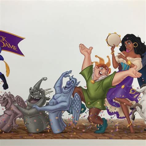 Disney Store Hunchback Notre Dame 1996 Character Parade 16” X 8” Poster