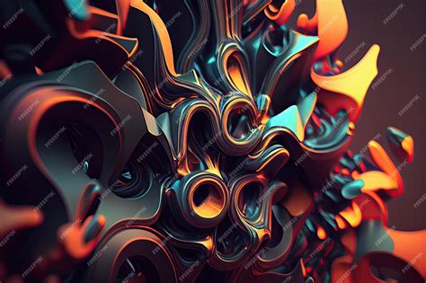 Premium Ai Image Abstract Geometric Shape Background With Curve Lines Design Generative Ai