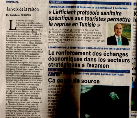 La Presse De La Tunisie Du Lundi 14 Juin 2021 Conect Tunisie