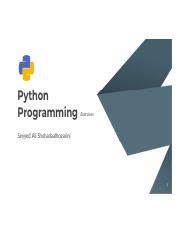 Python Class Exercises Pdf Python Programming Exercises Seyyed Ali Shohadaalhosseini Ex