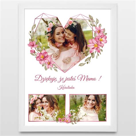 Plakat 3 zdjęcia PREZENT OD DZIECKA DLA MAMY