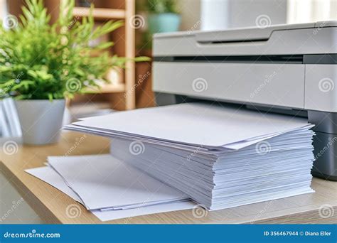 Modern Printer And Stack Of Paper Stock Illustration Illustration Of