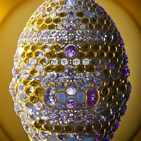 Medium Distance Faberge Egg Glowing From Within Feberge Style