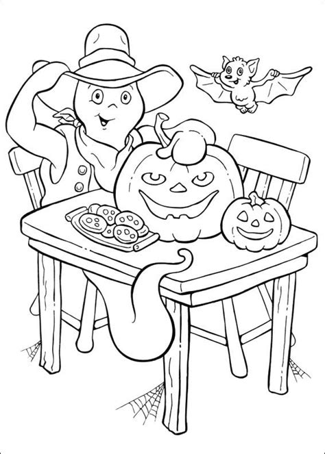 Casper With Pumpkin To Color Casper Coloring Pages