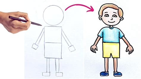 Como desenhar um Menino fácil Técnica de Desenhar formas