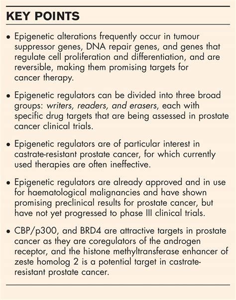 New Approaches To Targeting Epigenetic Regulation In Prostat