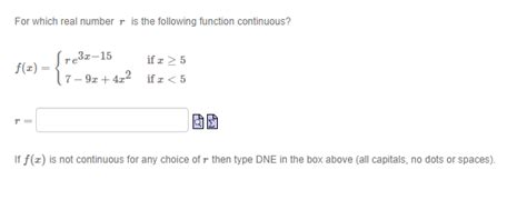 Solved For Which Real Number R Is The Following Function