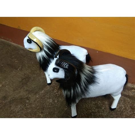 Jual 2pcs Promo Murah Souvenir Miniature Boneka Domba Adu Bisa Ditunggani Mainan Boneka