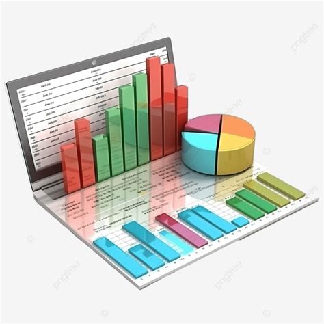 3d Illustration Of Report Chart Management Report Management Graph