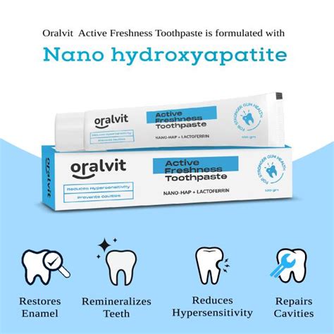Oralvit Active Freshness Toothpaste With Nano Hap And Lactoferrin Daily Germ Protection 100gm